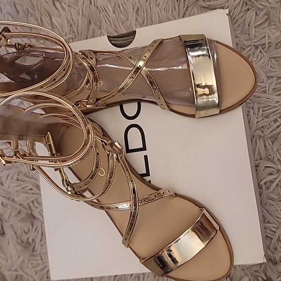 Aldo | Shoes | Aldo Gold Gladiator Sandals | Poshmark